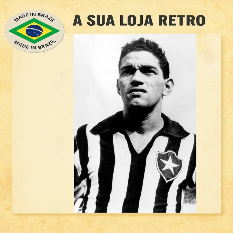 Camisa retrô Botafogo preta dourado logo